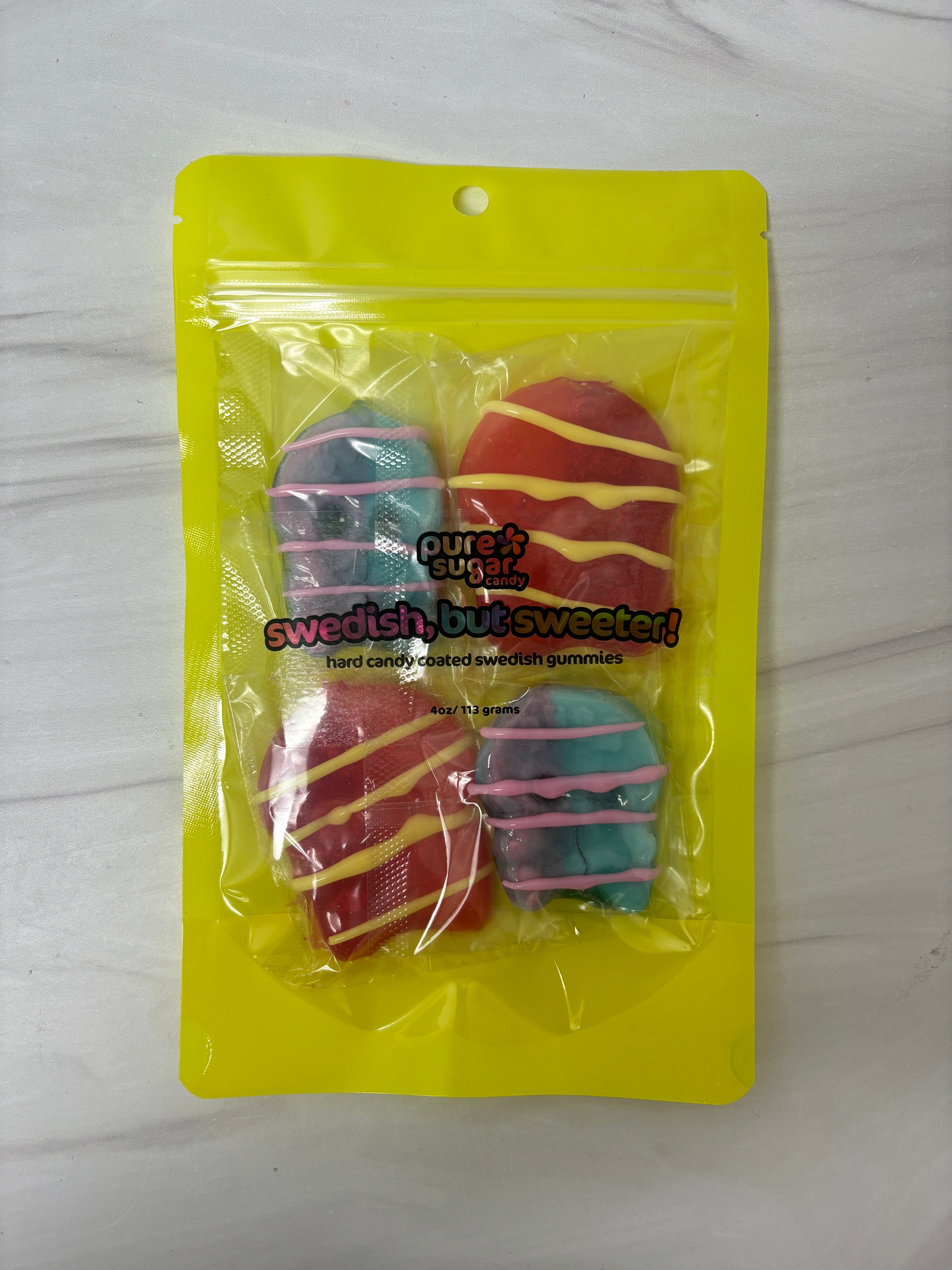 SWEDISH, BUT SWEETER! Hard Candy Coated Swedish Gummies – Pure Sugar Candy